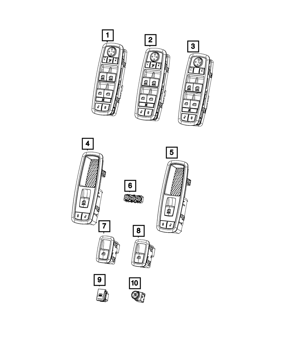 2015-2024 Mopar Front Door Switch And Bezel 68590582AA | My Mopar Parts