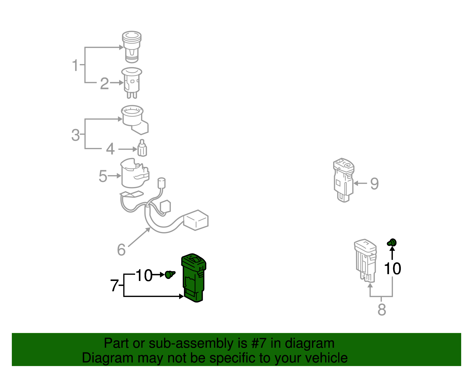 Genuine Toyota Seat Heat Switch part# 84751-60110 for 2003-2015 Toyota ...