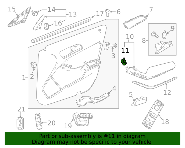 000-998-07-47 - Armrest Fastener 2014-2021 Mercedes-Benz | Mercedes ...