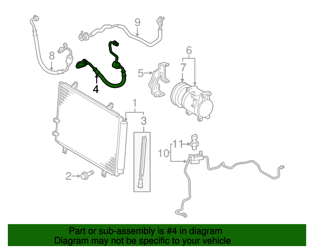 2010-2011 Toyota Camry Discharge Hose 88711-06360 | Toyota Parts Center