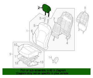 2017-2018 Hyundai Santa Fe Sport Headrest 88700-4Z510-VAT | OEM Parts ...