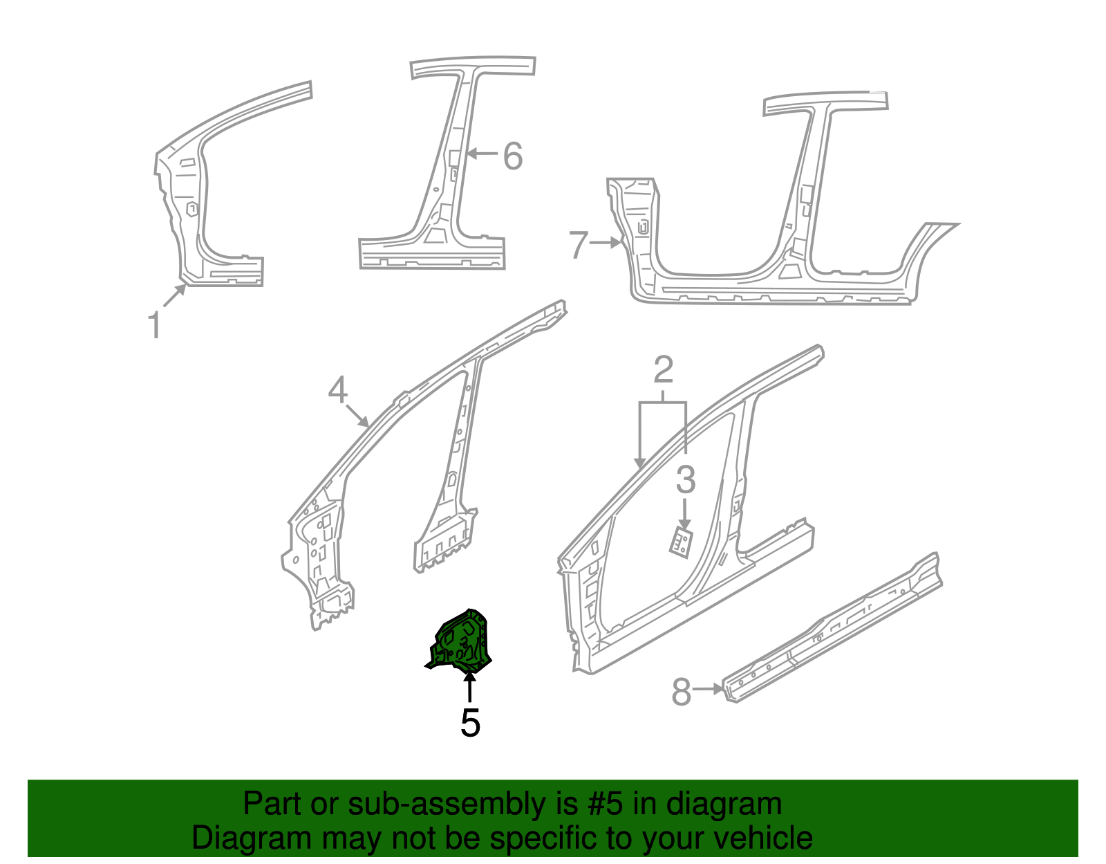 2007-2015 Mazda CX-9 Pillar Reinforced - Driver's Side (LH) TD11-71 ...