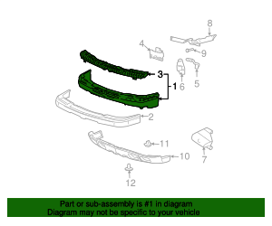 2003-2007 Chevrolet Front Bumper Impact Bar 19150310 GM | GMPartsDirect.com