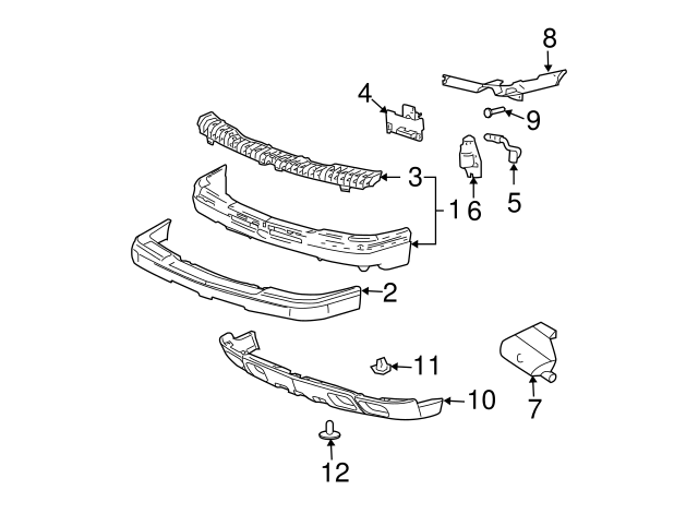 Bumper Cover Reinforcement - GM (15098997) | TascaParts.com