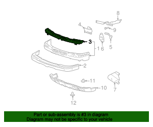 2003-2007 GM Bumper Cover Reinforcement 15098997 | QuirkParts