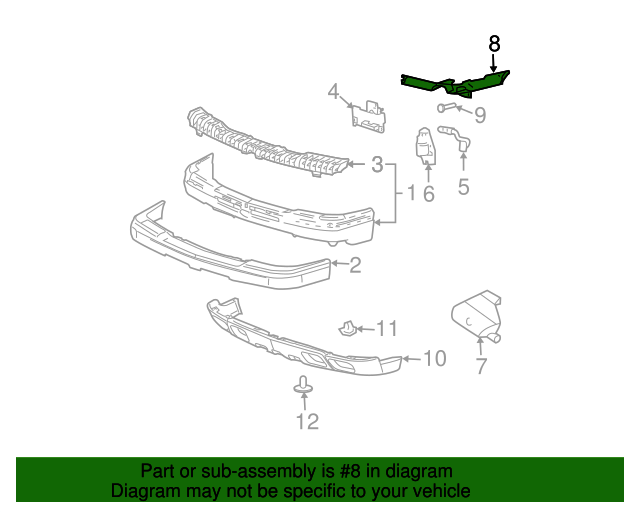 2003-2007 GM Front Driver Side Bumper Filler 15199878 | TascaParts.com