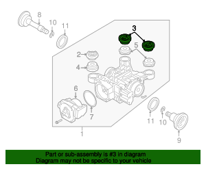 2006-2018 Volkswagen Differential Assembly Upper Bushing 3C0-599-437-D ...
