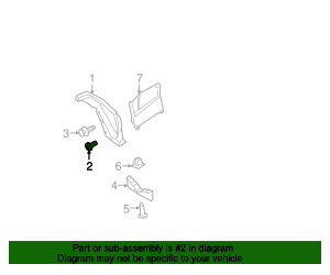 2004-2014 Kia Splash Shield Screw 12493-06257B | TascaParts.com