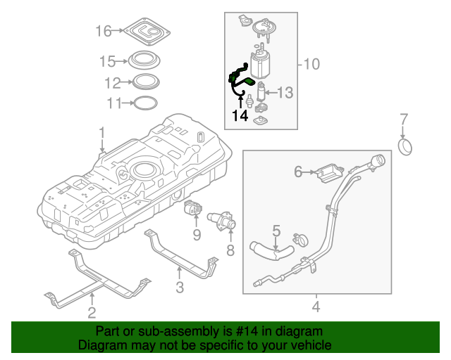94460-4D700 - Fuel Gauge Sending Unit 2011-2014 Kia Sedona | Kia.Parts ...