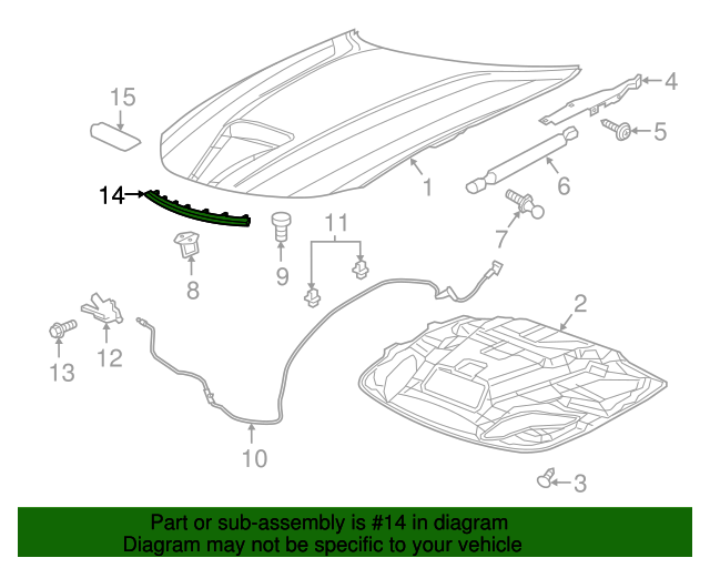 2005-2023 Mopar Hood To Radiator Weatherst 68040220AC | TascaParts.com