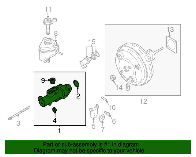 7L8-611-019-F - Brake Master Cylinder 2007-2015 Audi Q7 ...