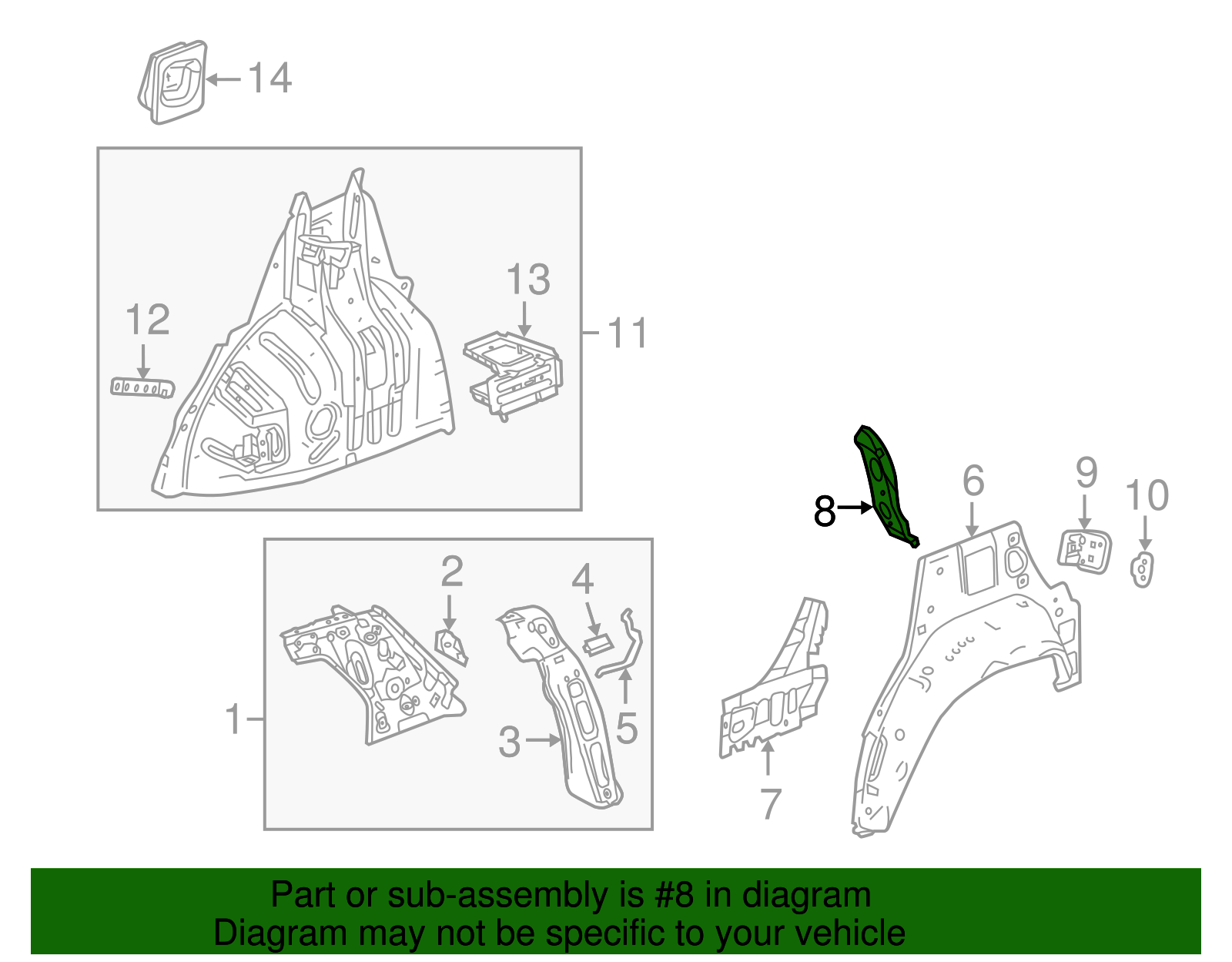 2013-2022 Buick Encore Passenger Side Quarter Panel 42608312 | Bayway ...