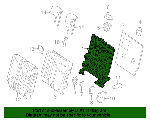 2012-2019 Mercedes-Benz Backrest Frame 166-920-03-32 | Mercedes-Benz Parts