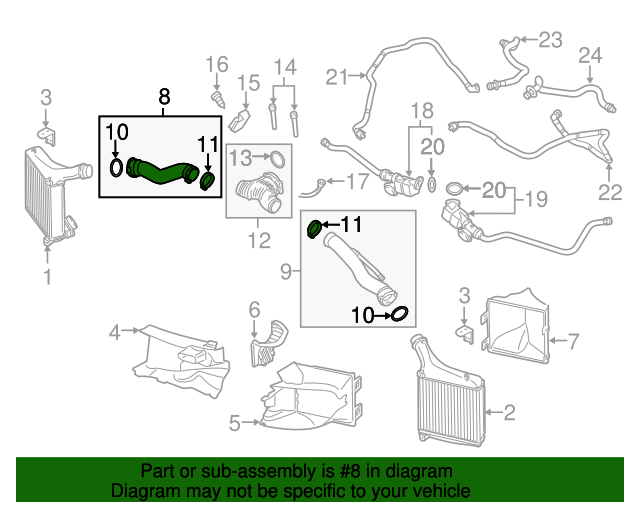 2010-2016 Porsche Panamera Turbocharger Intercooler Pipe 970-110-174-73 | AutoNationParts.com