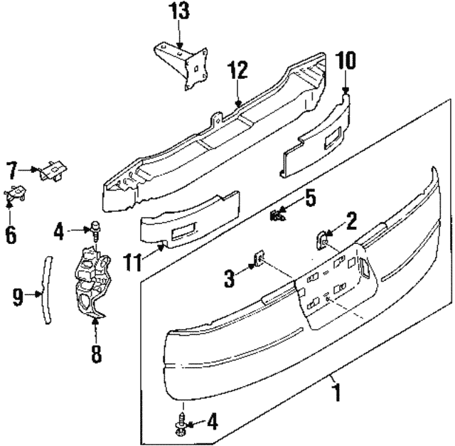 1993-1997 Nissan Altima Bumper Cover Screw 01461-00611 | TascaParts.com