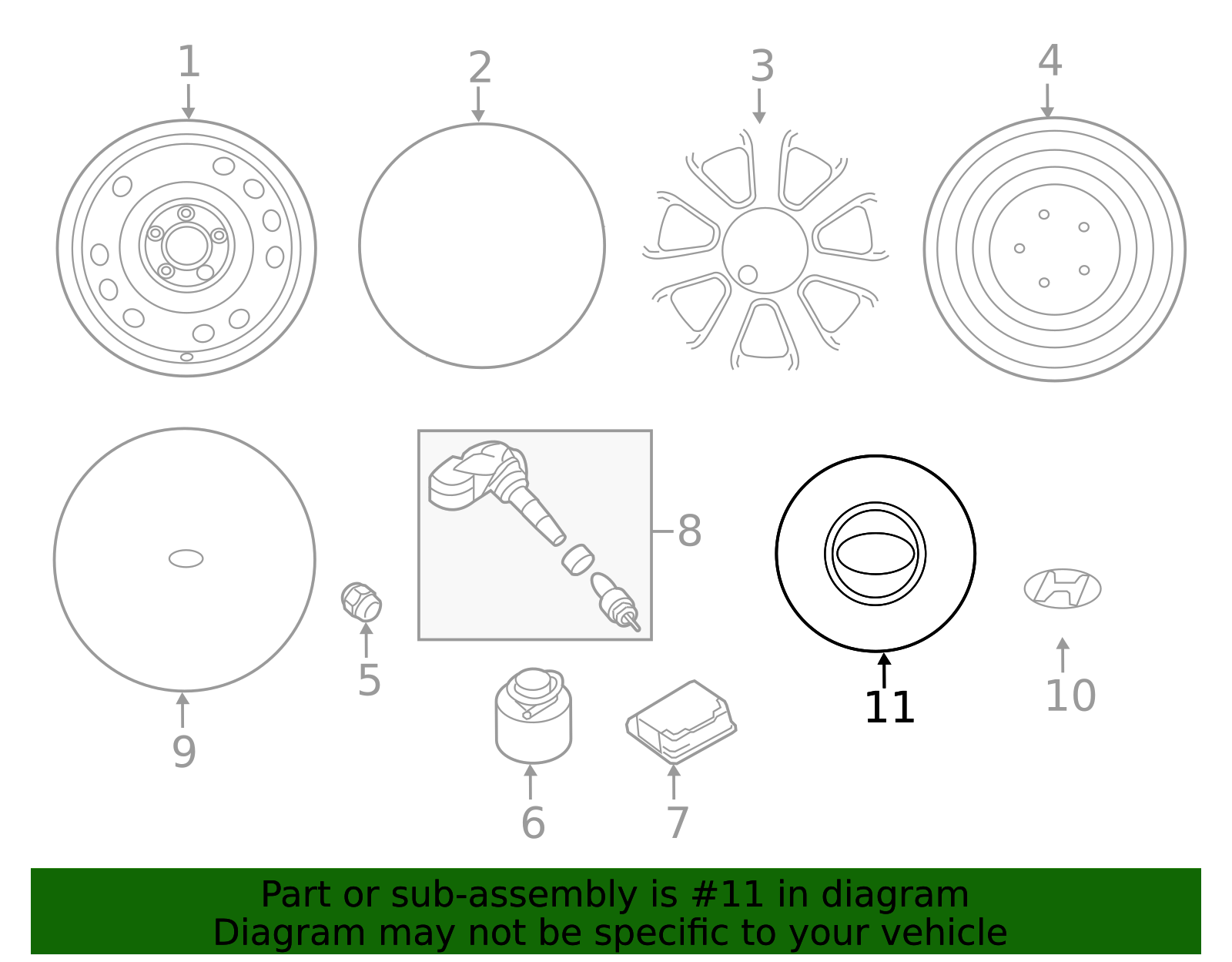 2011-2013 Hyundai Center Cap 52960-3X300 | Retail Performance Auto Parts