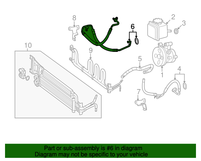 2010-2011 Mercedes-Benz E 550 Power Steering Pressure Hose 212-460-19 ...