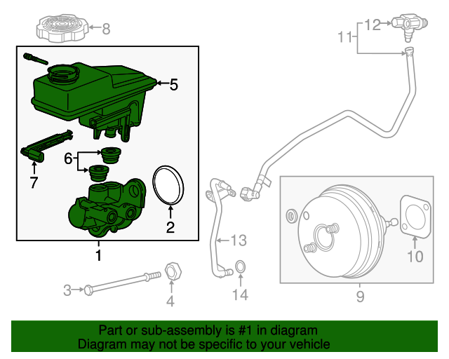 84644599 - Brake Master Cylinder Kit with Seal, Gasket, and Nut 2017 ...