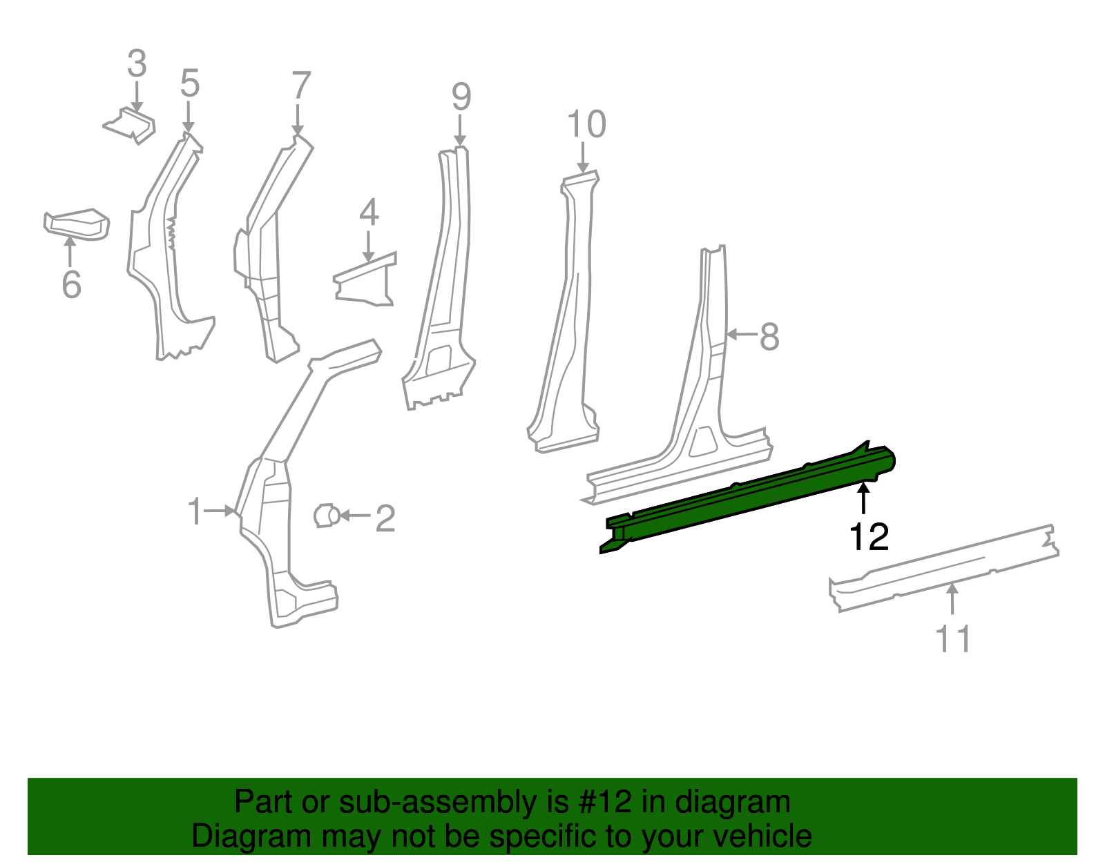 2008-2015 Scion xB Rocker Reinforced 61404-12110 | OEM Parts Quick