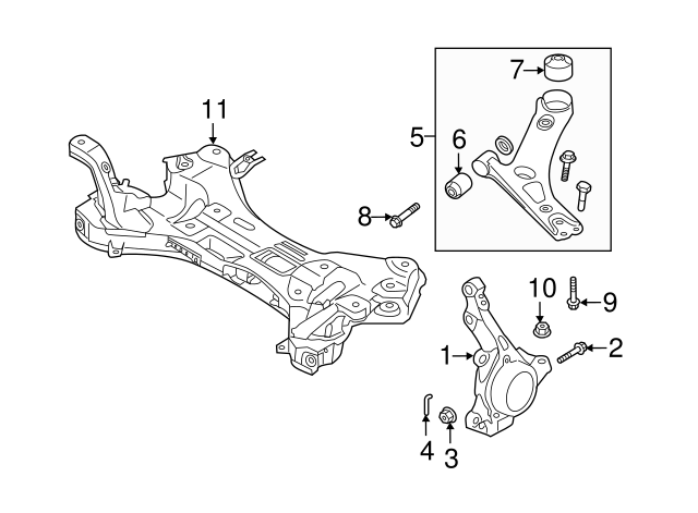 Genuine Lower Control Arm for 2011-2014 Hyundai | Part# 54500-3S200 ...