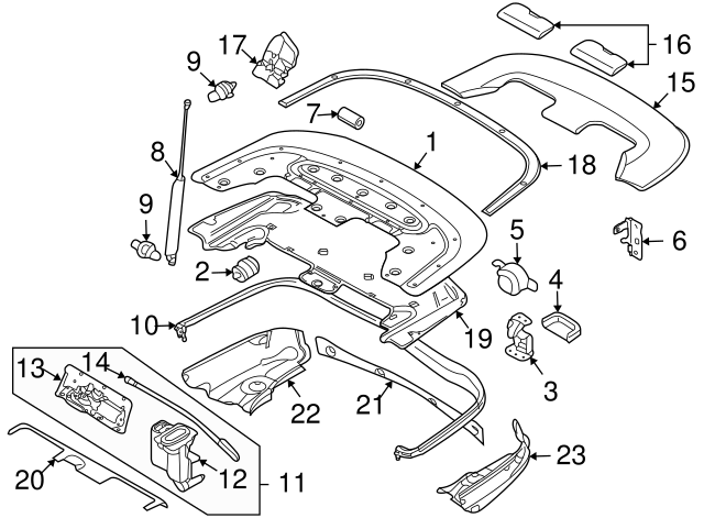 2005-2009 Audi Convertible Top Latch 8H0-871-385-A | Audi OEM Parts