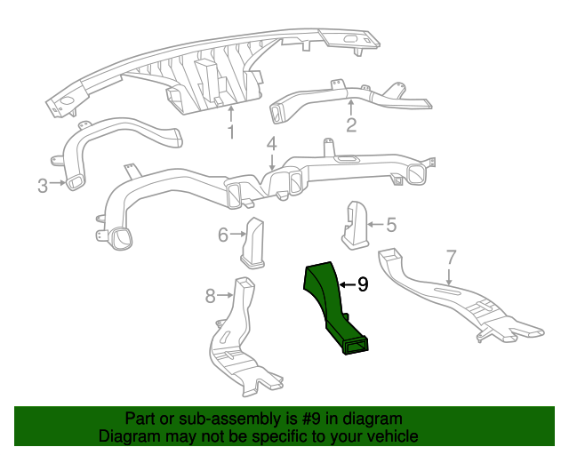 27930-3KA0A - Center Duct 2013-2020 Nissan Pathfinder | Nissan Parts ...