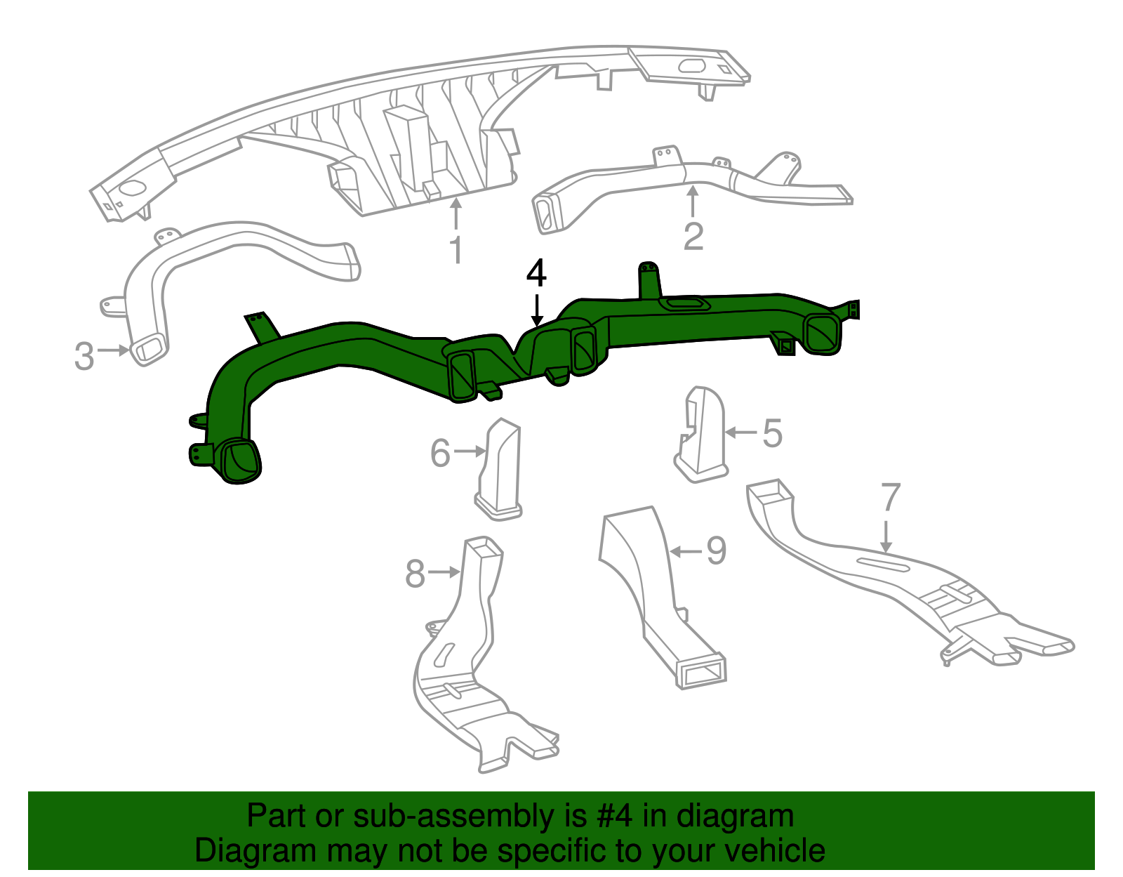 2013-2020 Nissan Pathfinder Outlet Duct 27860-3KA0A | TascaParts.com