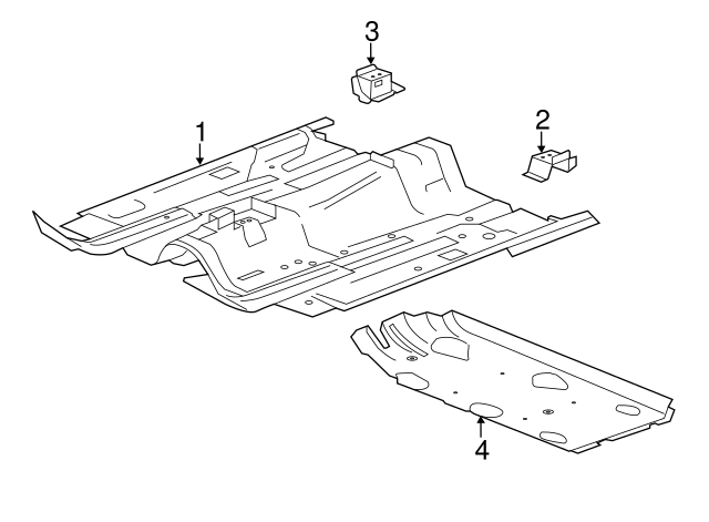 2013-2020 GM Under-Body Shield - Passenger Side (RH) 23455421 ...