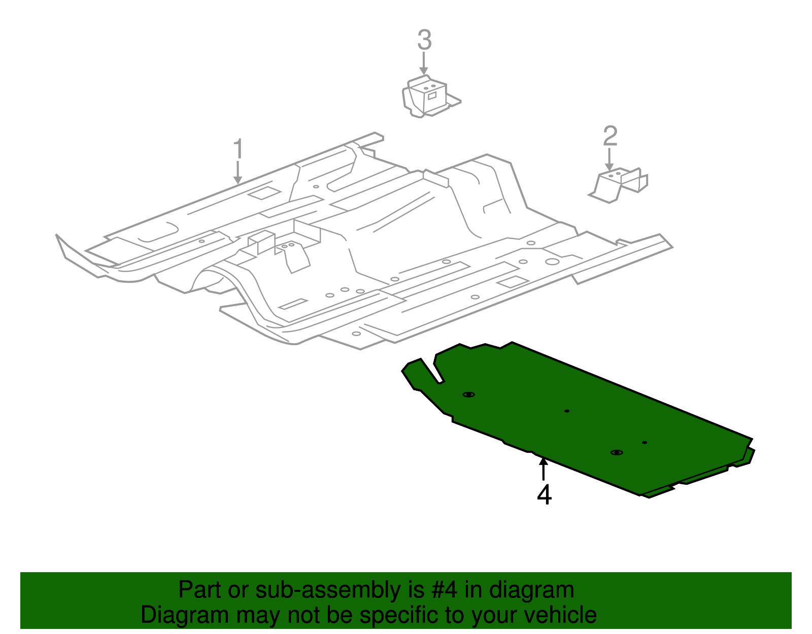 2013-2020 GM Driver Side Underbody Front Air Deflector 23455420 GM ...