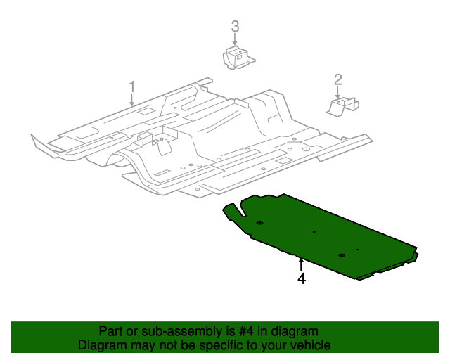 2013-2020 GM Passenger Side Underbody Front Air Deflector 23455421 GM ...