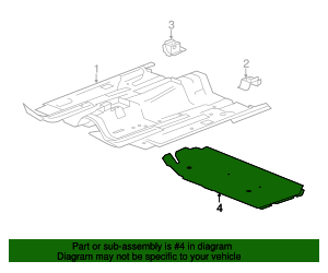 2013-2020 GM Passenger Side Underbody Front Air Deflector 23455421 GM ...