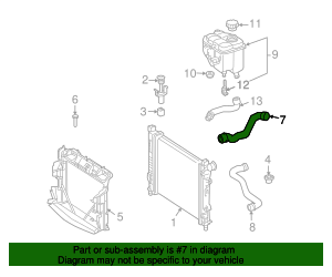 2007-2009 Mercedes-Benz CLK 550 Upper Hose 209-501-17-82 | World ...