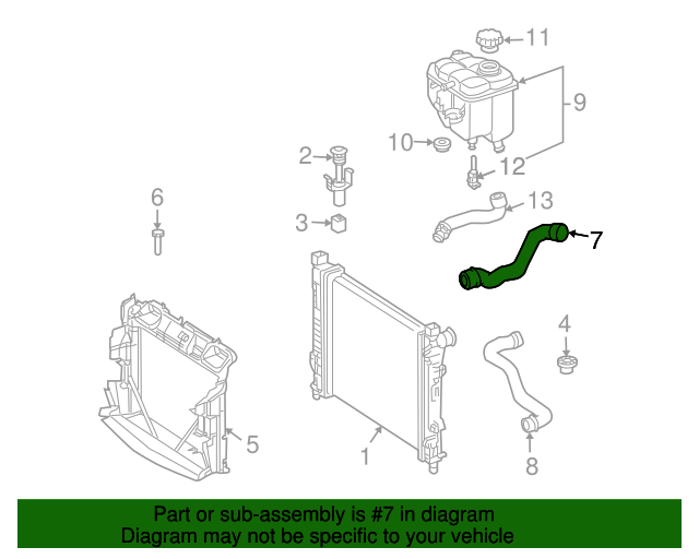 209-501-17-82 - Upper Hose 2007-2009 Mercedes-Benz CLK 550 | Mercedes ...