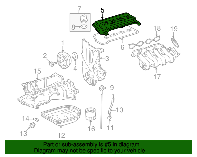 2000-2018 Toyota Valve Cover 11201-21051 | Toyota Parts Delivered