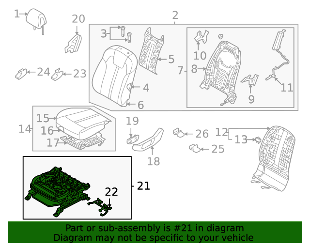 88500-P4AI0 - Seat Track 2021-2023 Kia Sorento | Kia.Parts Store