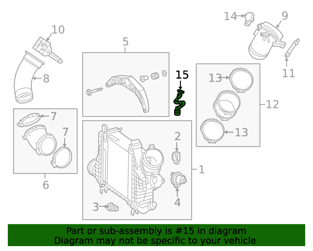 254-098-05-00 - Inter-Cooler Pipe 2022-2023 Mercedes-Benz C 300 ...