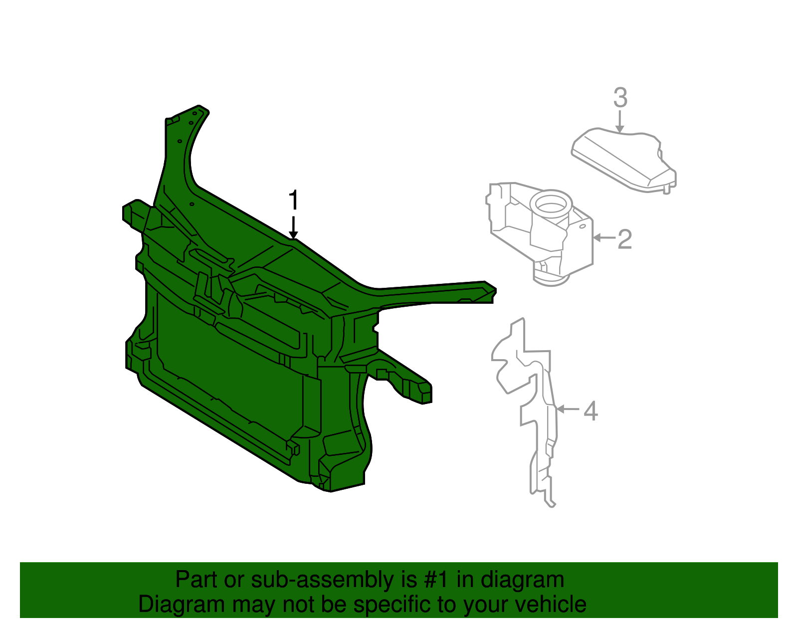2006-2007 Volkswagen Rabbit Radiator Support 1K0-805-588-T | VW Direct ...