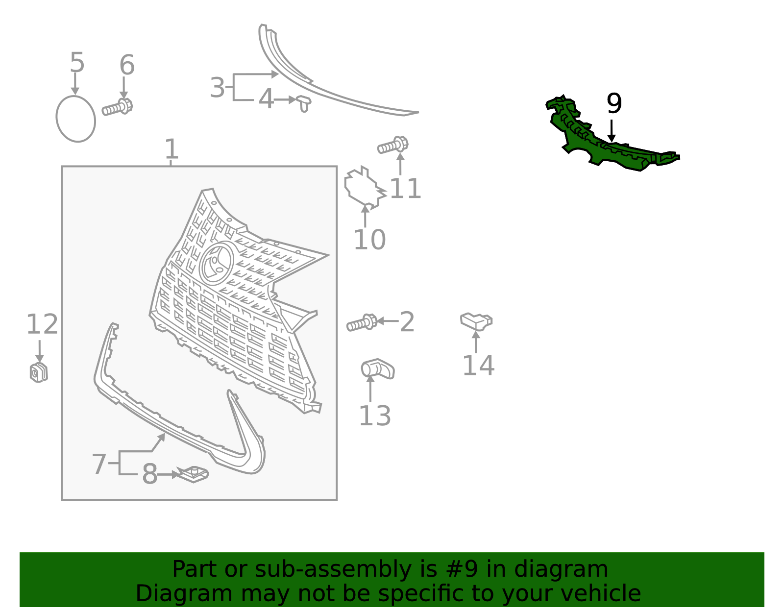 53114-76020 - High-Quality Grille for 2019-2025 Lexus | AutoNation Parts