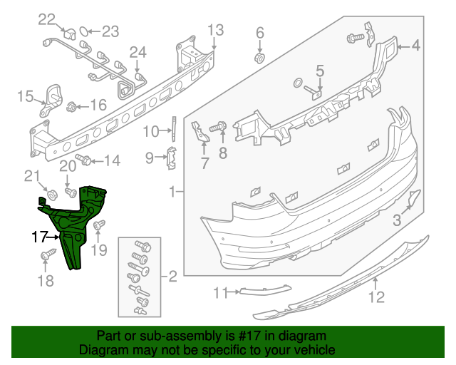 8V5-807-378 - Bumper Cover Support Rail 2015-2016 Audi ...