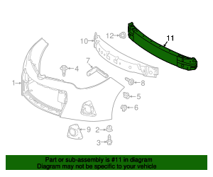 Genuine Toyota Impact Bar part# 52021-02300 for 2014-2016 Toyota ...