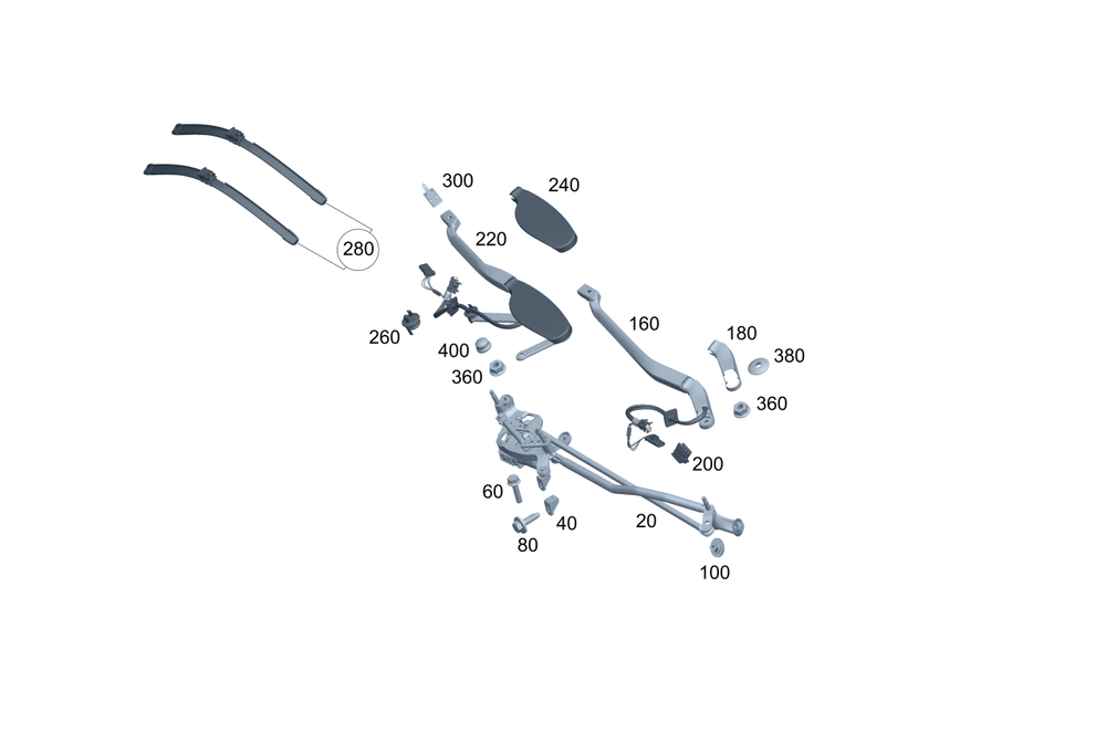 223-824-00-00 - Parts Kit, Wiper Blade 1991-2025 Mercedes-Benz ...