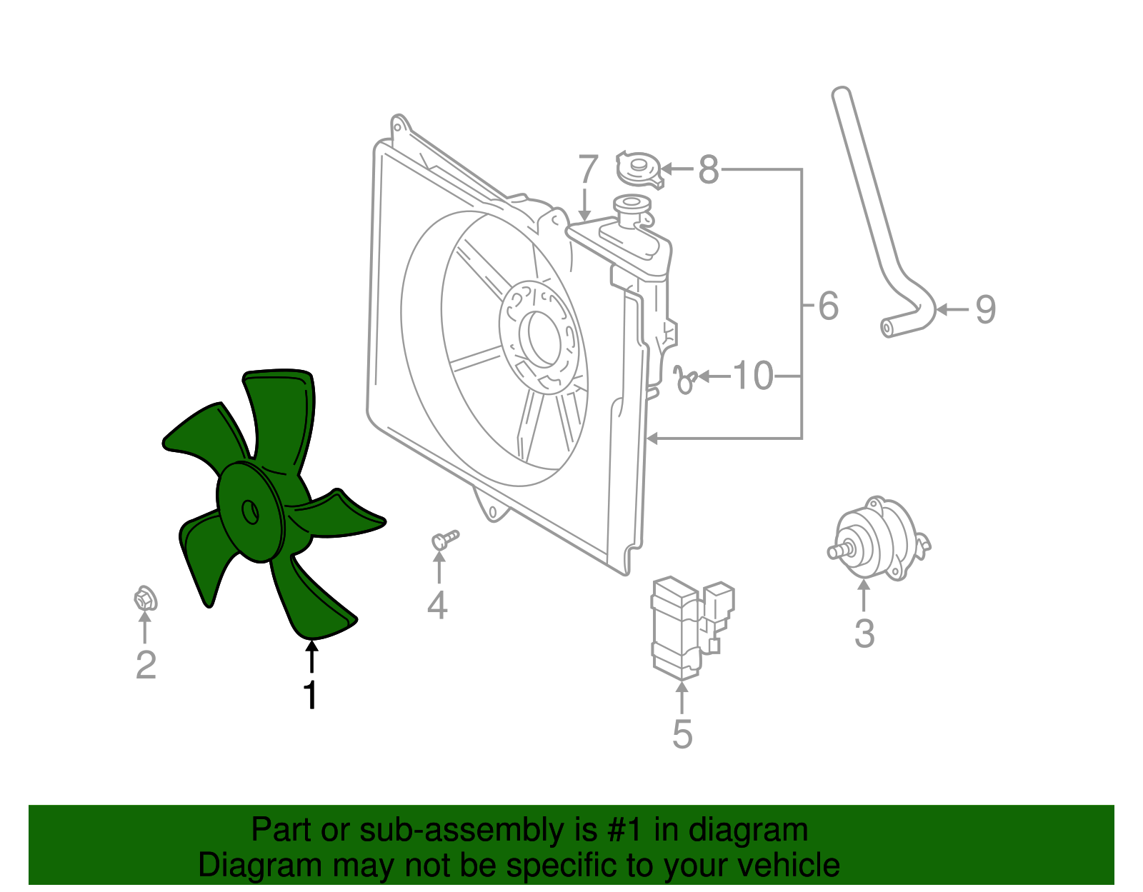 2000-2006 Toyota Fan Blade 16361-23050 | Toyota Parts Center