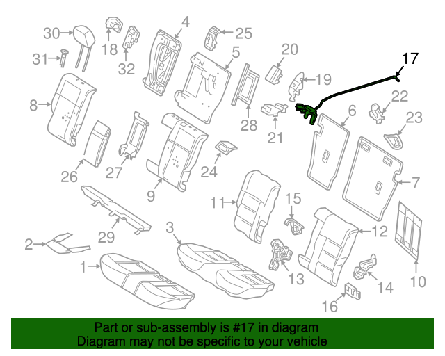 212-920-01-76 - Folding Seat Latch 2012-2016 Mercedes-Benz | Mercedes ...