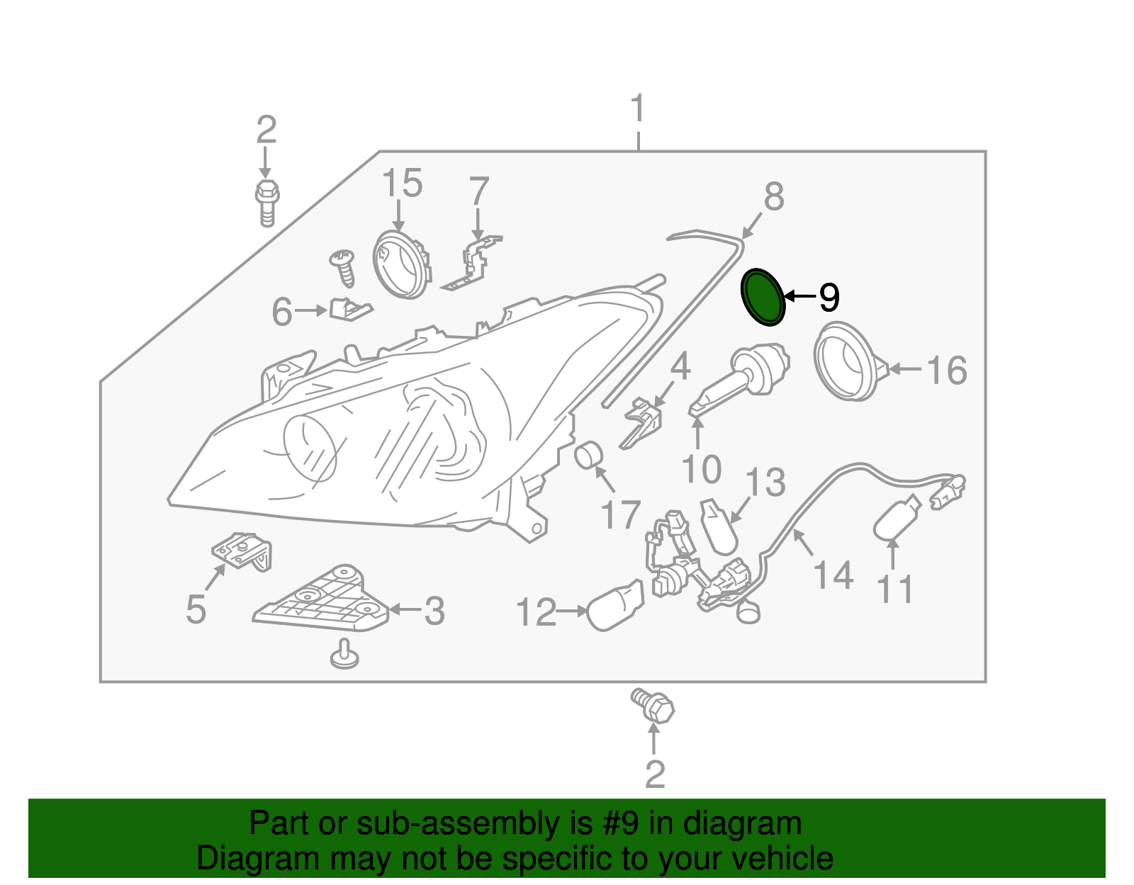 2011-2014 Infiniti Headlamp Assembly Packing 26033-1EA0A | Grubbs ...
