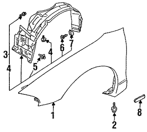 Fender & Components for 1998 Mitsubishi Eclipse | MitsubishiParts.com