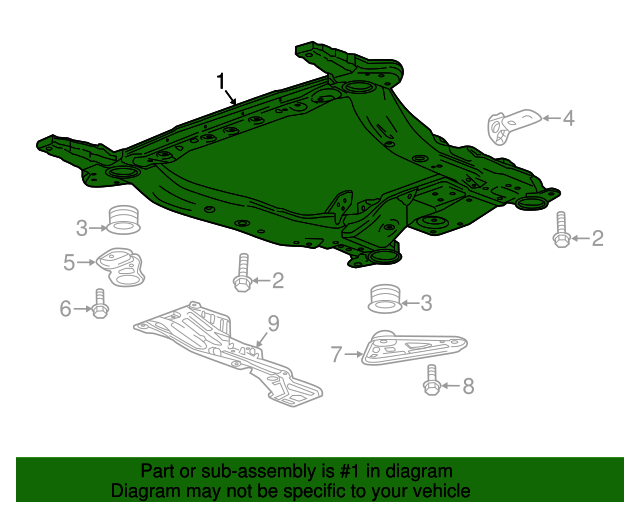 2020 Buick Engine Cradle 84557471 | GMPartsDirect.com
