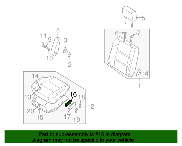 87066-EA20A - Power Seat Switch 2001-2015 Nissan | AutoNationParts.com