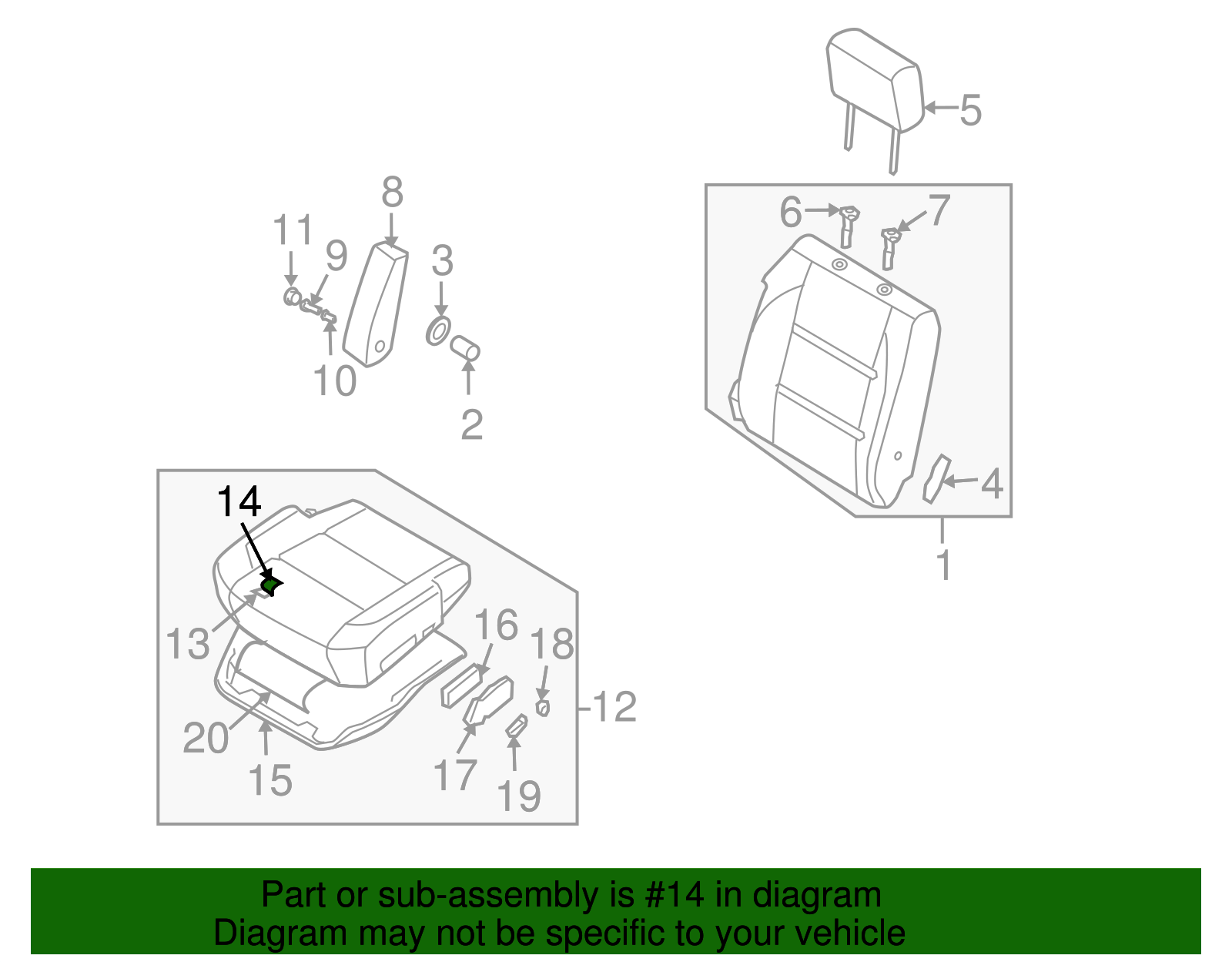 2008-2015 Nissan TITAN Cushion Cover 87370-ZR13A | Parts for Nissans