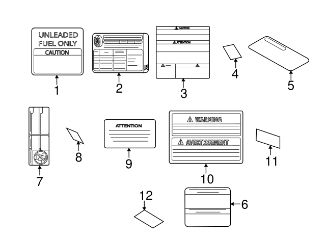2012-2016 Subaru AC Label 73772FJ010 | Subaru Parts Store