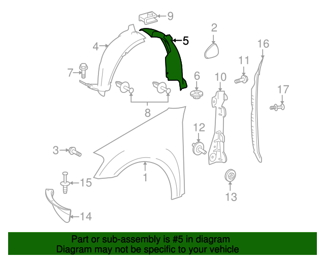 164-884-50-22 - Fender Liner 2007-2011 Mercedes-Benz ML 63 AMG ...